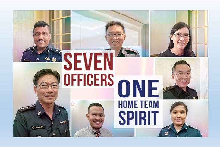 Seven Officers, One Home Team Spirit